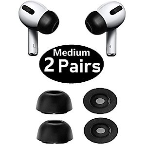 BLLQ Medium Size Foam Ear Tip Compatible with Apple AirPods Pro, Memory Foam Ear Tips, Fit in Case,with Built-in Dust-Guard Net,Noise Cancelling,Comfortable, Medium 2 Pairs