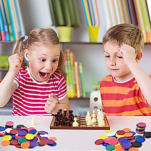 Coopay 300 Pieces 10 Colors Bingo Chips Bulk, 1 Inch Game Tokens Kids Reward, Plastic Learning Counters Disks Counting Discs, Poker Chips Bingo Markers for Math Practice (Style 2)