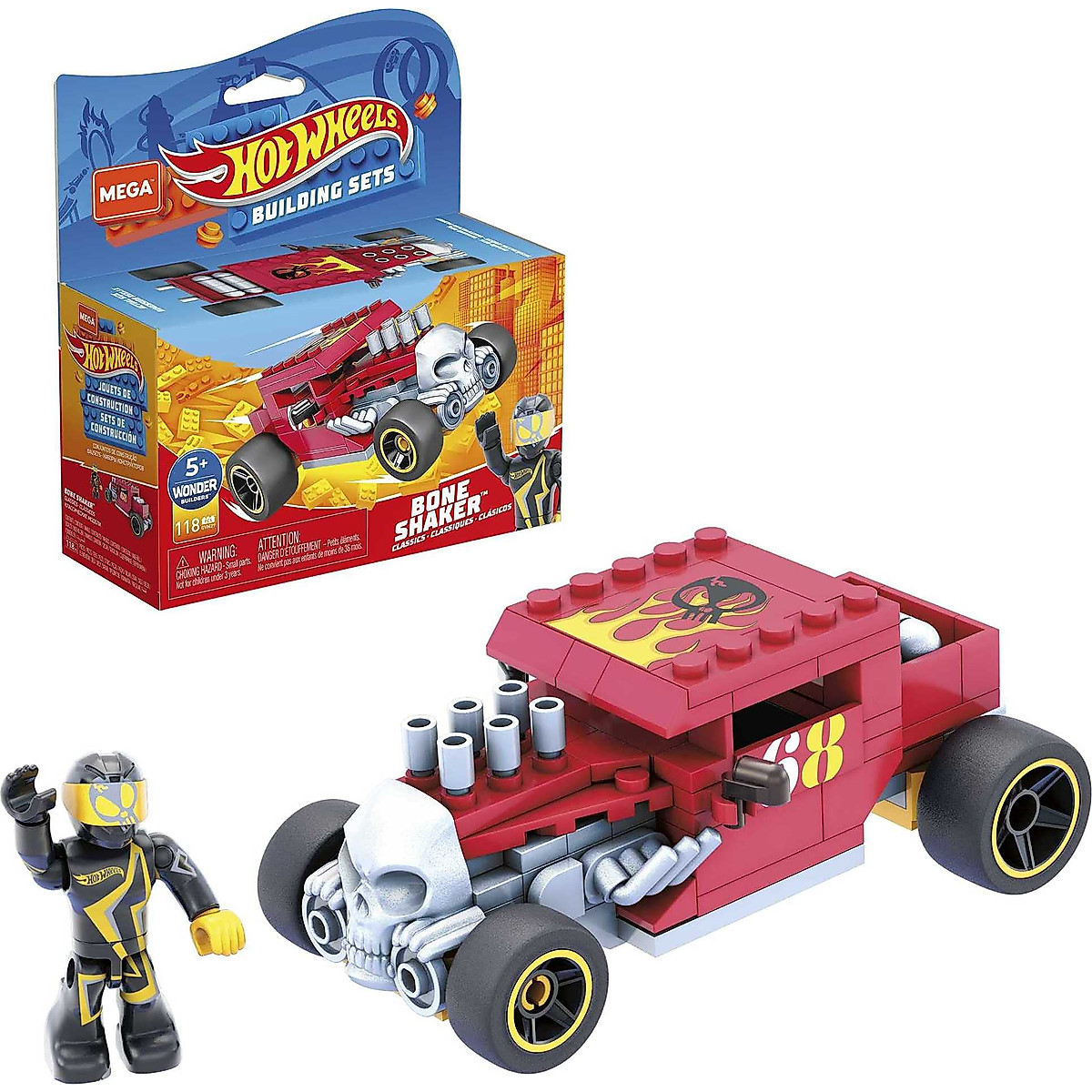 Hot Wheels Mega Construx Bone Shaker Construction Set, Building Toys for Kids 5 Years and Up