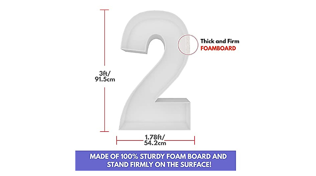3FT Mosaic Balloon Frame Number 2 DIY Kit for Party Decor