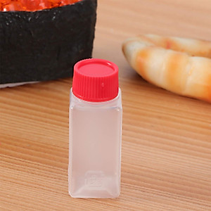 PRETYZOOM 100 Pcs Mini Condiment Squeeze Bottle Disposable Salad Dressing Tomato Ketchup Sauce Containers Plastic Squirt Bottle Empty Dispenser for BBQ Salad Food Liquid 6.5ml