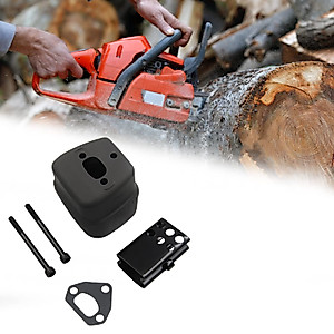 AILEETE Exhaust Muffler With Flame Protection Gasket Bolts Kit For Husqvarna 36 41 136 137 141 142 Chainsaws, Replaces 530069415 545006044