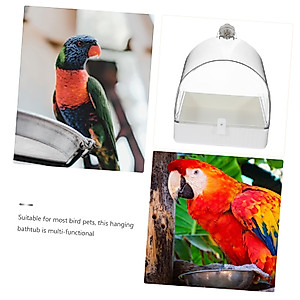 BESPORTBLE Parrot Bath Tub Birdie Small Bird Showering Basin Birds Supply Small Bird Showering Cube Bird Bathing Basin Bird Bath Basin Bird Cage Bathtub Bird Bath Cube Bird Bathtub Abs White
