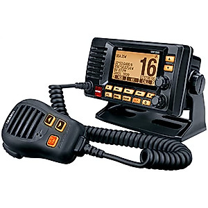 Uniden UM725GBK Marine VHF Radio, All USA, Canada, and Intl. Marine Channels, 1Watt/25Watt Transmit Power, Largest LCD Screen in Class, NOAA Weather Channels w/Alerts, Speaker Mic, GPS Built-in.