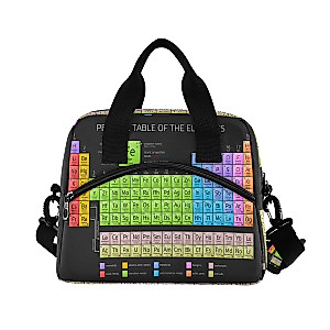 Lunch Bag Box Periodic Table Of The Elements Science Insulated Cooler Lunch Tote Bag Container Snacks Organizer for Women Men Adult Office Work Picnic Hiking