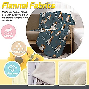 Cute Beagle Throw Blanket Soft Fuzzy Plush Blanket Lightweight Flannel Blankets for Couch Bed Living Room Adults Kids Teens Gifts All Seasons 50"X40"