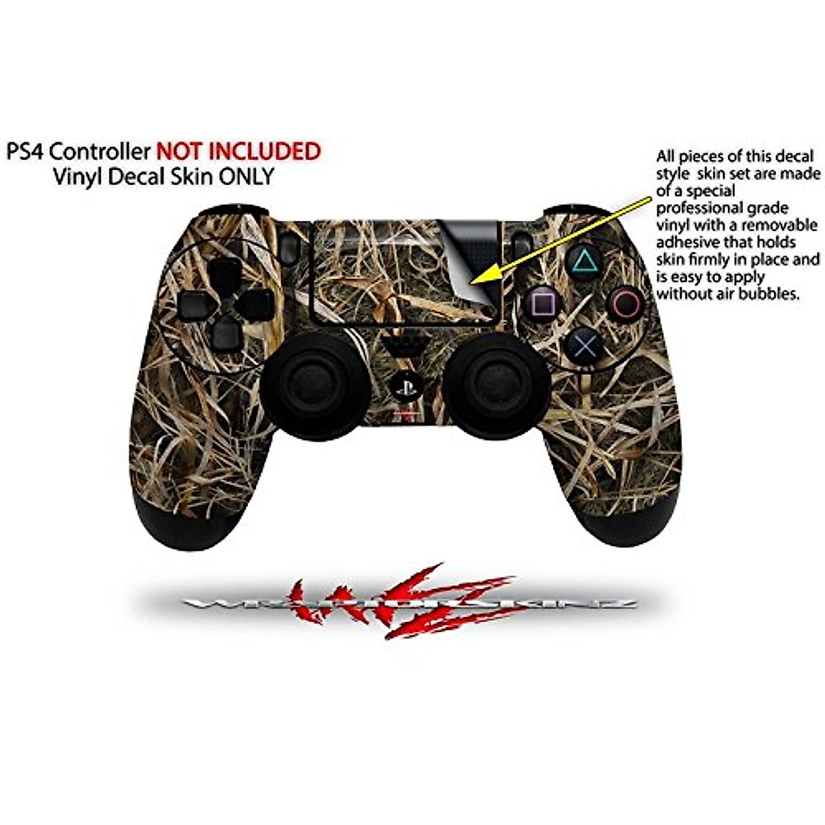 WraptorSkinz Skin compatible with Sony PS4 Dualshock Controller PlayStation 4 Original Slim and Pro WraptorCamo Grassy Marsh Camo (CONTROLLER NOT INCLUDED)