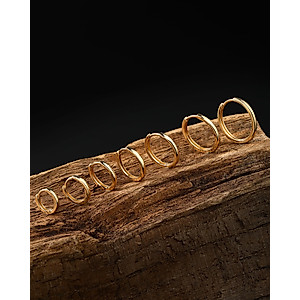 Jewseen 14K Gold Tiny Hoop Earrings Huggie Hoop Earrings 20G Small Endless Hinged Hoops for Earlobe 6mm 8mm 10mm Septum Hoop Septum Ring Cartilage Helix Earrings Nose Hoop for Women Men