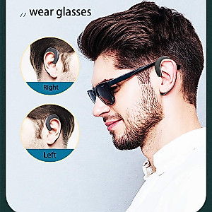 IKXO Ear Hook Bluetooth Headphones Wireless - Lightweight Single Ear Painless Noise Cancelling Earphones Waterproof with Ear Plug Charging Case 150H