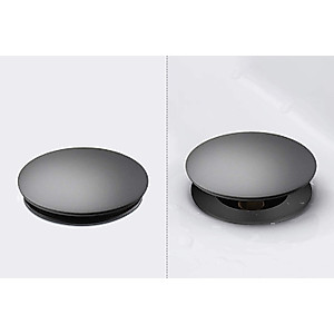 ESFORT Bathroom Sink Drain Stopper without Overflow, Pop up Drain Assembly with Built-In Anti-Clogging Strainer Vessel Sink Drain, Brushed Nickel