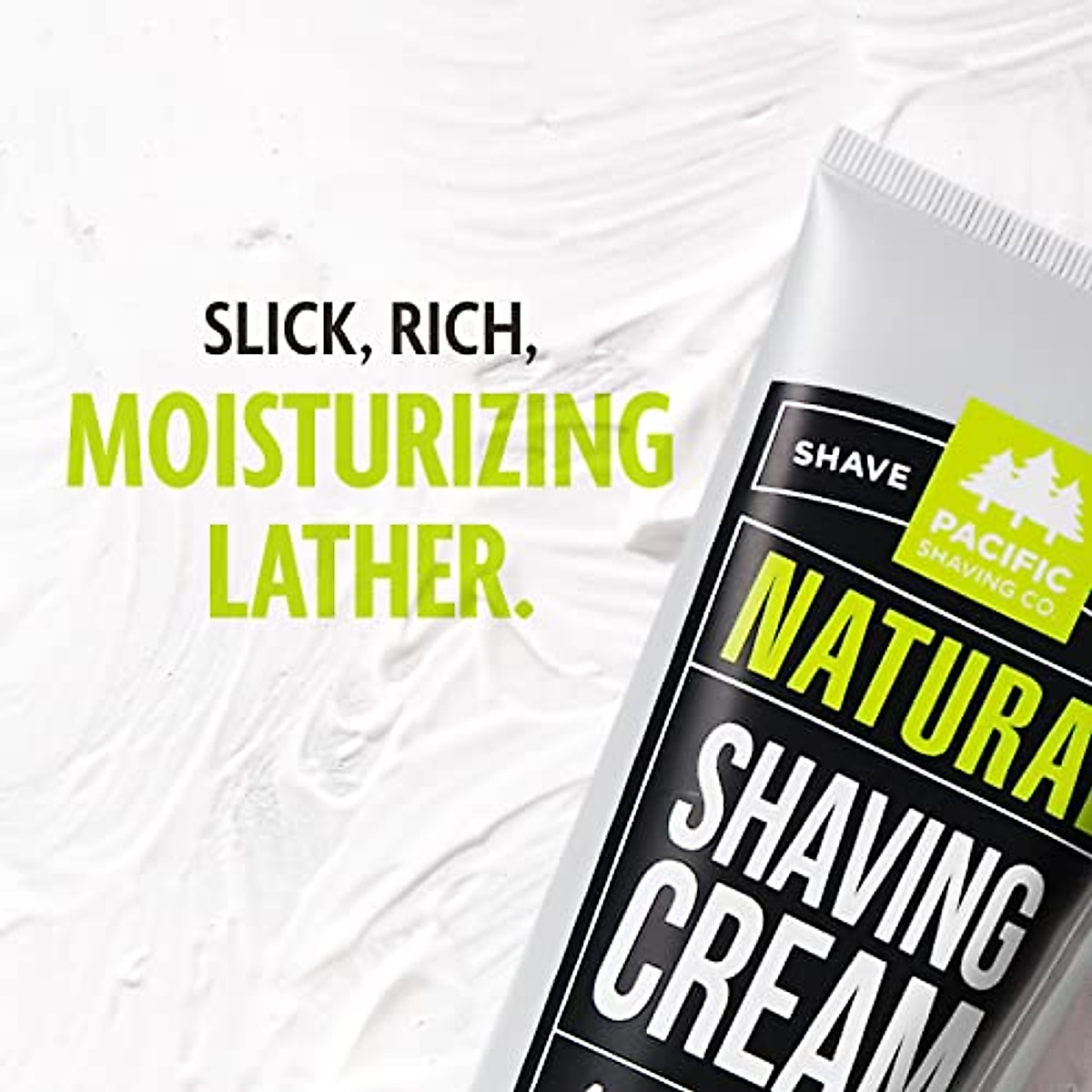 Pacific Shaving Company Natural Shaving Cream - Shea Butter + Vitamin E Shave Cream for Hydrated Sensitive Skin - Clean Formula for a Smooth, Anti-Redness + Irritation-Free Shave Cream (7 Oz, 2 Pack)