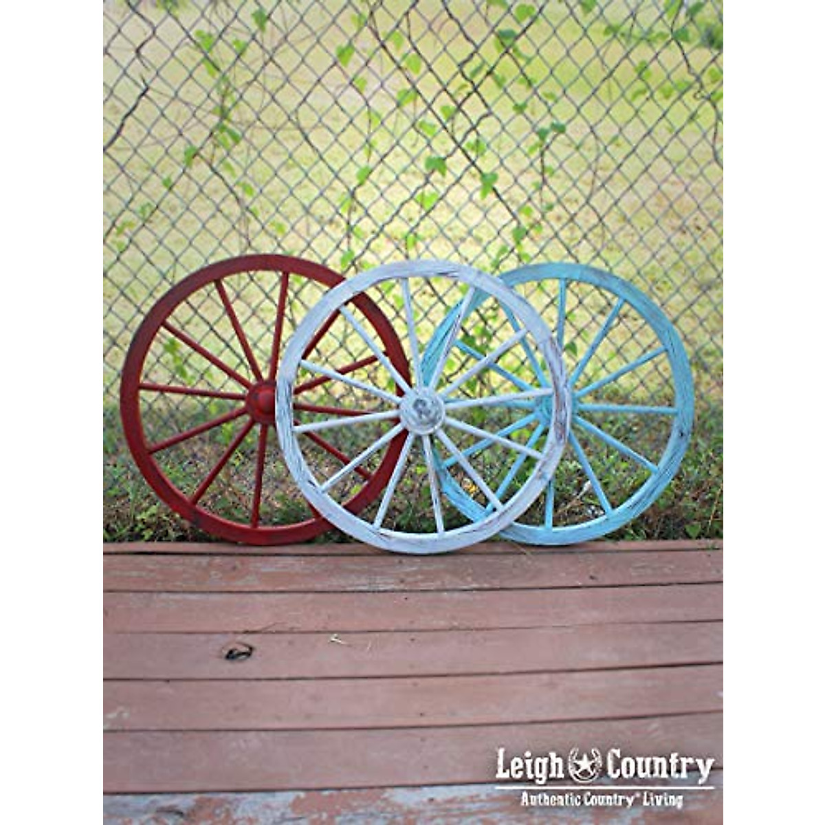 Leigh Country TX 93931 White Wash Wagon Wheel, 30 Inch