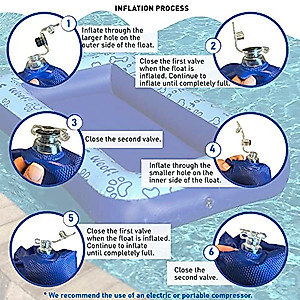 Schwimmer Dog Pool Float For Large Dogs - Dog Floats for Pool, Lake, River&Ocean - Dog Pool Floats for Small, Medium & Large Dogs - Durable & Thick Dog Float for Pets,Kids & Adults up to 220lbs - Blue