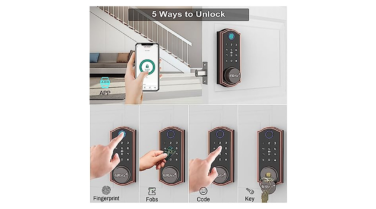Smart Fingerprint Door Lock - 5-in-1 Keyless Entry