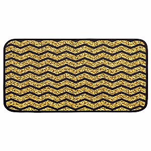 Gublec Black Ripple Kitchen Mats Cushioned Anti Fatigue Kitchen Rugs Non Slip Washable Floor Mats for Home Office Sink Laundry 39 x 20 Inch