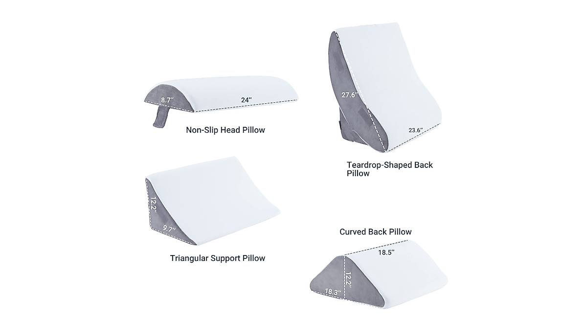 Kingfun 4pcs Orthopedic Wedge Pillow Set for Comfort