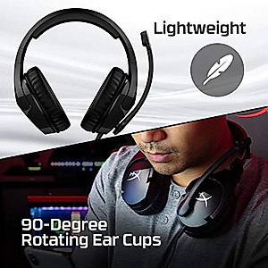 HyperX Cloud Stinger S – Gaming Headset, for PC, Virtual 7.1 Surround Sound, Lightweight, Memory Foam, Soft Leatherette, Durable Steel Sliders, Swivel-to-Mute Noise-Cancelling Microphone, Black