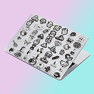 Cool Gothic Water Bottle Stickers 100 PCS Black White Vinyl Stickers for Laptop, Skateboard, Phone Case, Luggage and More