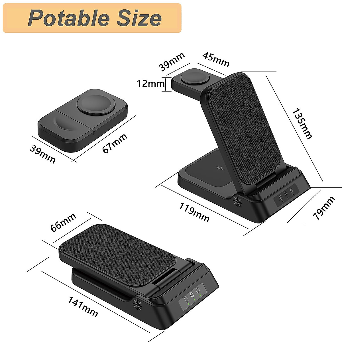 Wireless Charger for Google, 3 in 1 Charging Station for Google Pixel 7/7A/7 Pro/6/6 Pro/5/4/3/XL/Pixel Fold, Pixel Buds Pro, Charger for Google Pixel Watch (Not for Pixel Watch 2)