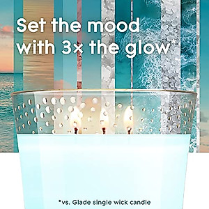 Glade Candle Sky & Sea Salt, Fragrance Candle Infused with Essential Oils, Air Freshener Candle, 3-Wick Candle, 6.8 Oz, 3 Count