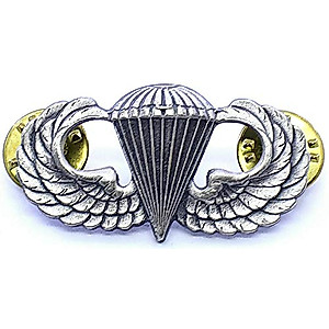 US ARMY Airborne Parachutist Paratrooper Jump Wings Insignia Pin Oxidized Badge