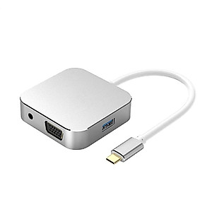 SHYPT USB Type-C to HDMI-Compatible VGA Audio USB3.0 Adapter Docking Station for MacBook Type C USB 3.0 HUB