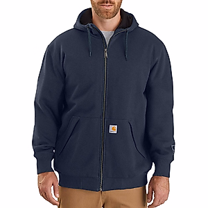 Carhartt Men's Rain Defender Loose Fit Midweight Thermal-Lined Full-Zip Sweatshirt, New Navy, X-Large