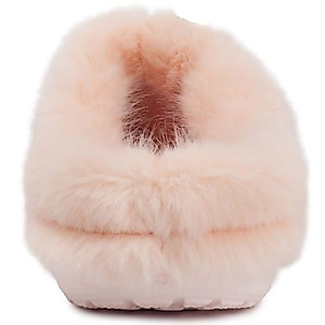 JUICY COUTURE Womens Fur Lined Clogs Indoor Outdoor Mules JC Warm and Fuzzy Shoes with Stylish Crown Emblem -Cora Blush-7