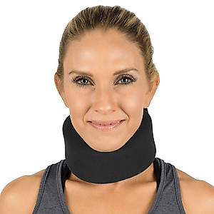Vive Cervical Collar Neck Brace for Neck Pain and Support for Women & Men - Soft Foam Brace for Pain Relief - Comfortable Corrector Wrap for Posture, Sleeping, Radiculopathy, & Spine (Black, 3 inch)