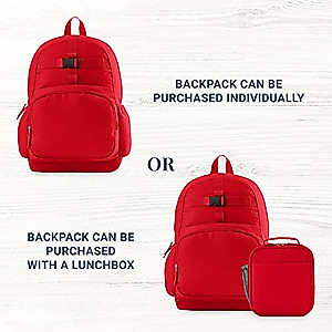 Let's Make Memories Red Backpack Collection - Personalized Back to School Supplies - Book Bag with Lunchbox - Red Camo Design