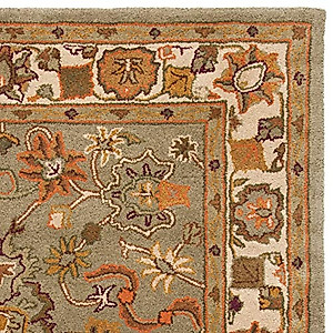 SAFAVIEH Heritage Collection Area Rug - 6' x 9', Light Green & Beige, Handmade Traditional Oriental Wool, Ideal for High Traffic Areas in Living Room, Bedroom (HG959A)