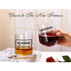 comfit Engagement Gifts for Couples - 【HAND-BLOWN】- Bridal Shower Gifts for Bride, Gifts for Newly Engaged Couples, Happy Engagement Gifts, Fiancé Gifts for Her, Bride to Be Gifts