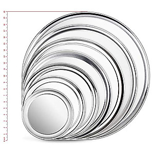 New Star Foodservice 50882 Pizza Pan/Tray, Wide Rim, Aluminum, 12 Inch, Pack of 6