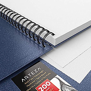 ARTEZA Spiral Sketch Book 9x12 Drawing Pad 2 pack 100 Sheets Sketch Pads for Drawing for Adults & Teens