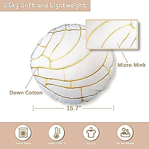 ABOUND LIFESTYLE Concha Pillow, Bread Pillow, Mexican Pan Dulce, Soft Micro Mink w/Down Cotton Filling, Decorative Throw Pillow, Food Plushies, Bread Plush, Food Cushion, Food Pillows, Funny Things