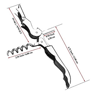Kyraton Waiter Corkscrew Wine Key Wine Opener with Foil Cutter,Stainless Steel Classic All-in-one Corkscrew Double Hinged Corkscrew Bottle Opener For Beer Bar Restaurant Waiters, Set For 1 (Silver)