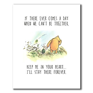 BigWig Prints Winnie the Pooh Wall Art - Classic Winnie the Pooh Nursery Decor, Friendship Quotes, Wall Art Decor Photos Bedroom Playroom, Quotes Prints, Inspirational Sayings -Unframed 4 Pack (8x10)