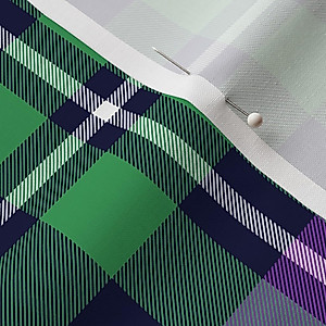 Spoonflower Fabric - Tartan Green Purple Plaid Scottish Block Colour Vibrant Printed on Petal Signature Cotton Fabric by The Yard - Sewing Quilting Apparel Crafts Decor