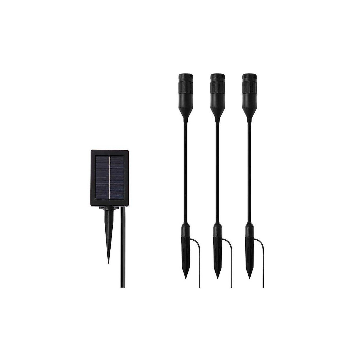 Home Zone Security Solar Spotlights - High Brightness Outdoor Decorative Landscape Solar Spotlight with 10ft. Cable from Light to Panel, 6-Pack ,Black