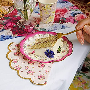 Talking Tables Truly Scrumptious Pack of 20 Floral Scalloped Napkins | Vintage Afternoon Tea Party Tableware For Decoupage, Birthday, Baby Shower, Bridal Shower, Mother's Day, multi, "12"""