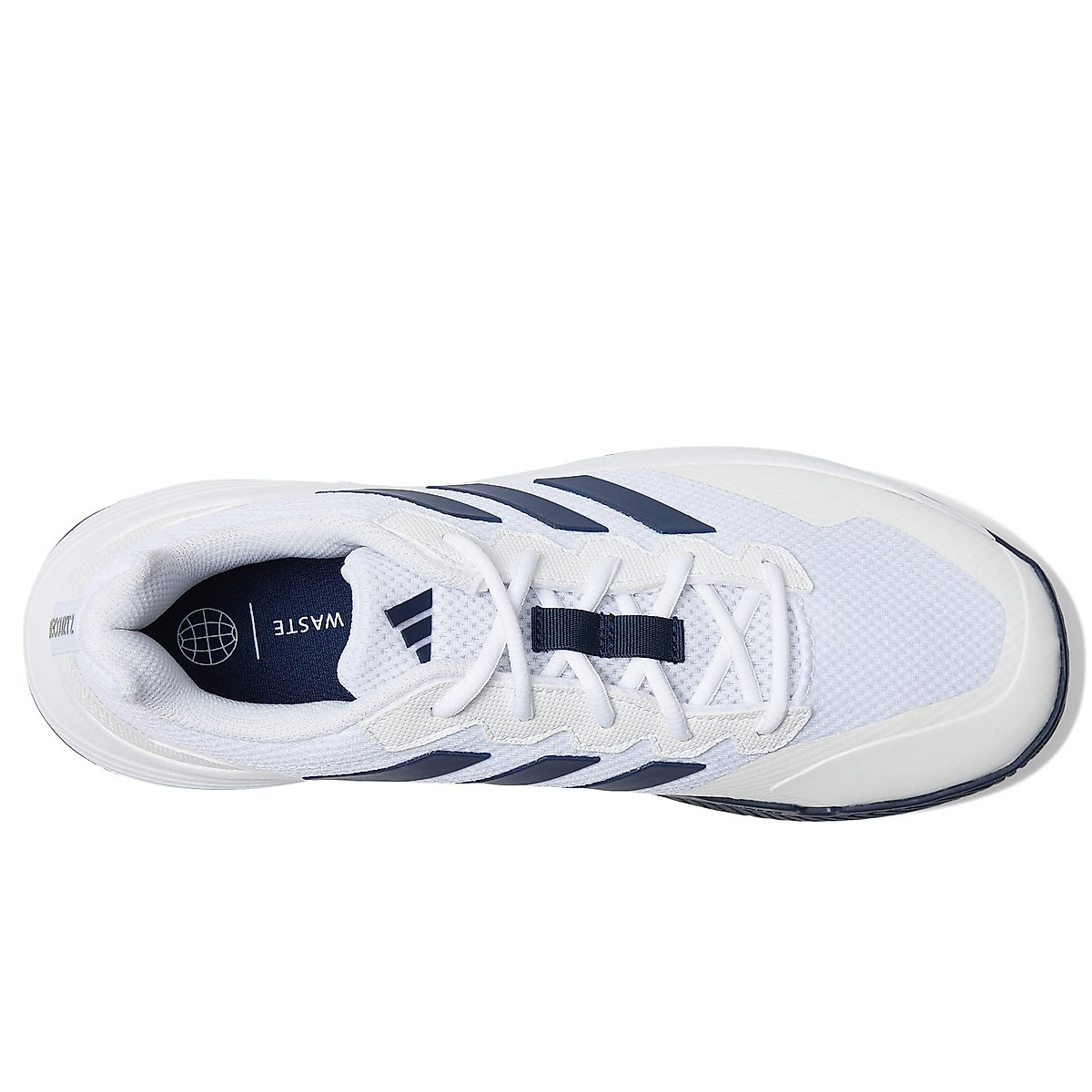 adidas Men's GameCourt 2 Tennis Shoe, White/Team Navy Blue/White, 9