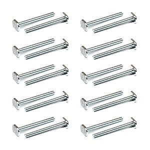 POWERTEC 1/4"-20 T Track Bolts 20 Pack for T Track, 2-1/2 Inch Long T Slot Bolts for Universal T Track, T Track Accessories for Woodworking Jigs and Fixtures (QTB1005)