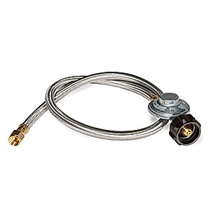 Blackstone 5154 Propane Stainless Steel Braided Hose & Regulator for 22lb Tank, Gas Grill & Griddle Animal, Weather Resistant & Corrosion Resistant – Extends Up to 3 Feet