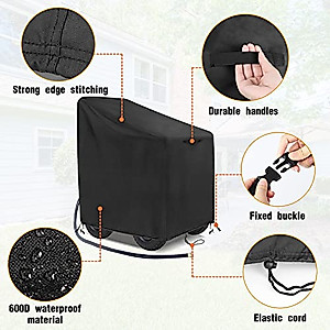 Garden Hose Reel Cart Cover, Hohong Outdoor Hose Cart Covers for Hose Reel Cart All Season Protection Waterproof Sun-Proof Dustproof - 37.8"L x23.6"Wx 36"H