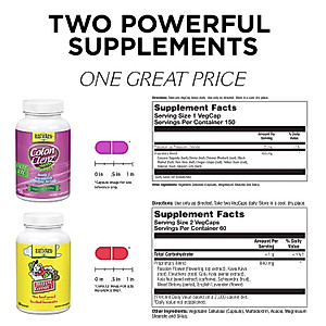 Natural Balance Colon Clenz & Happy Camper Bundle | Herbal Cleanse & Stress Support | 150 Capsules, 120 Capsules