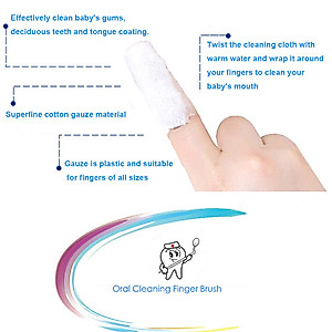 Serlife Baby Teeth Soft Gauze Infant Finger Clean Oral Toothbrush 120Pcs Infant Mouth Cleaner for 0-36 Months