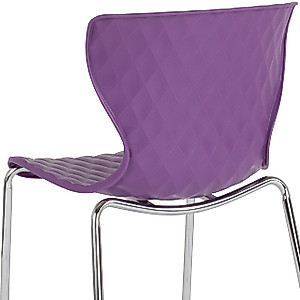 EMMA + OLIVER Contemporary Design Purple Plastic Stack Chair