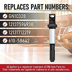 Ignition Coil Pack - Compatible with BMW Vehicles - 325i, 328i, 325ci, 330ci, 335i, 525i, 545i, 745Li, X3, X5 and more - Replaces GN10328, 12137594936