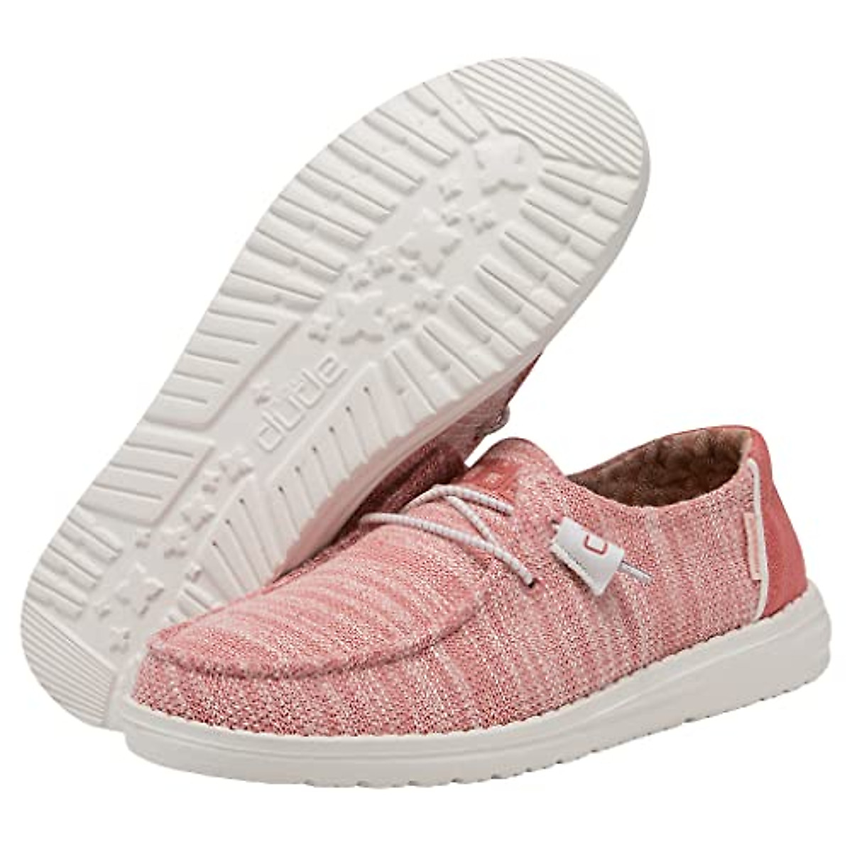 Hey Dude Women's Wendy Stretch Coral Pearl Size 6 | Women’s Shoes | Women’s Lace Up Loafers | Comfortable & Light-Weight