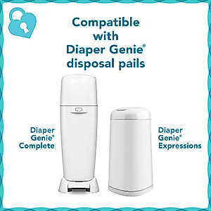 Diaper Lock Refills for Diaper Genie Pails | 240 Count (4-Pack) | Compatible with All Diaper Genie Complete, Expressions, Essentials, Elite and Quick Caddy Pails
